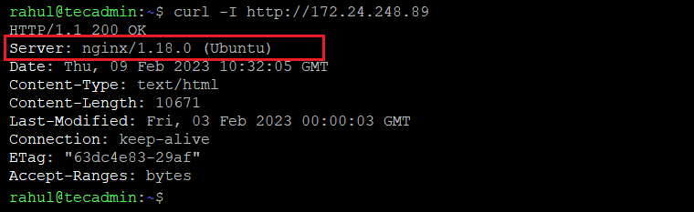 Hiding The Nginx Version From HTTP Header TecAdmin