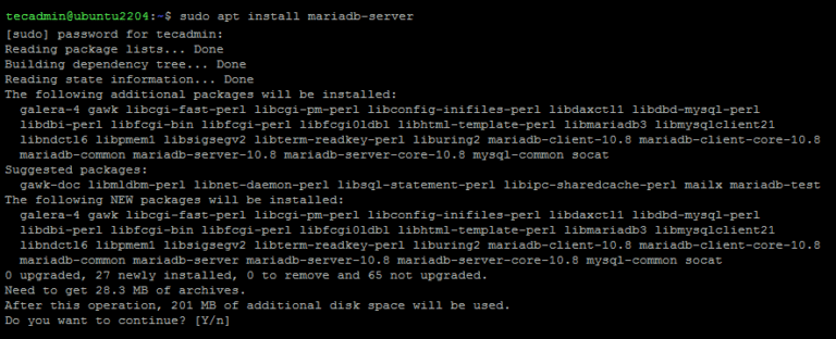 How To Install Mariadb On Ubuntu 2204 Tecadmin 4795