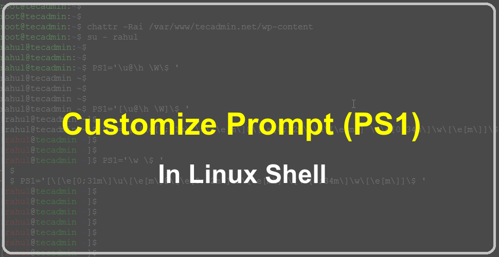 How To Customize Bash Prompt PS1 In Linux TecAdmin