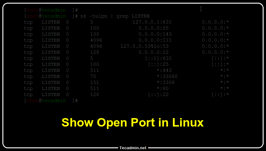 How To Check Open Listening Ports In Linux TecAdmin