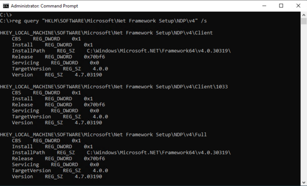 4 Methods To Check Net Framework Version On Windows Tecadmin