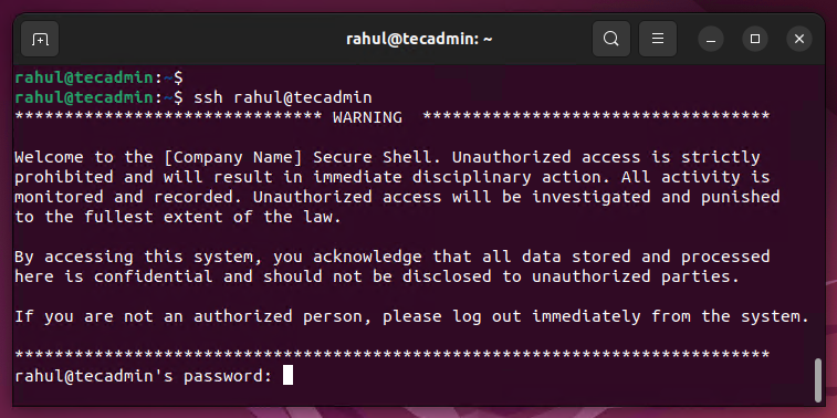 How To Set A Custom SSH Login Banner And MOTD TecAdmin